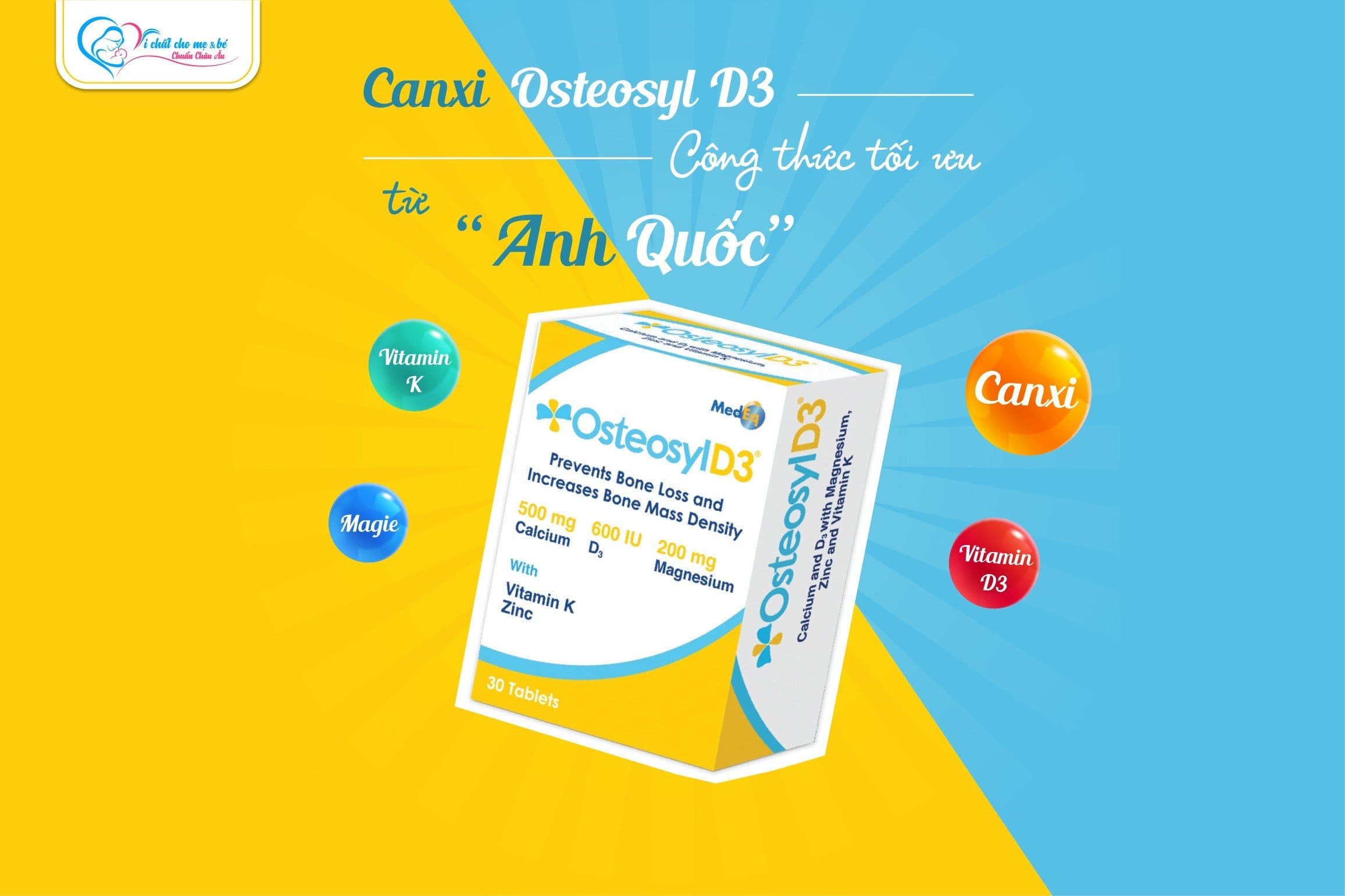 Osteosyl D3 - bổ sung canxi với công thức tối ưu từ Anh Quốc